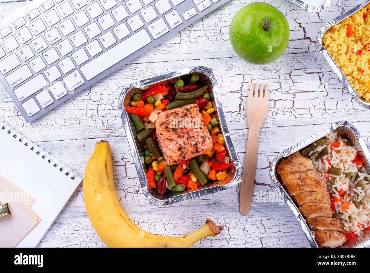 Lunch time in office. Food delivery Stock Photo - Alamy