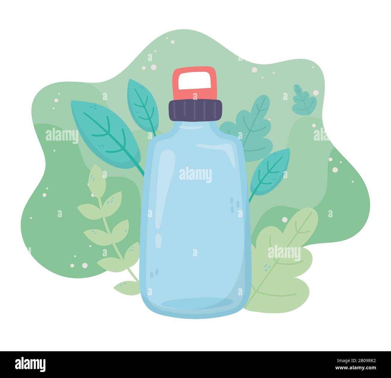 bottle foliage plants environment ecology vector illustration Stock ...