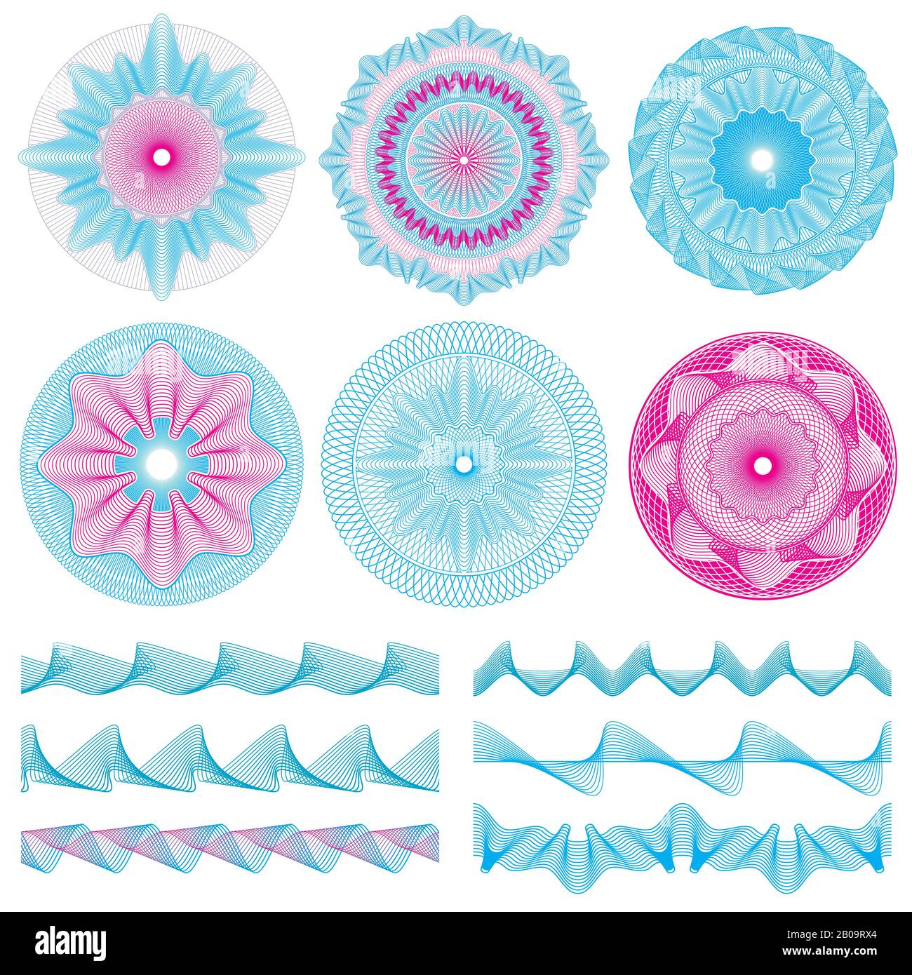 Vintage engraving lines guilloche borders and bank note design ...