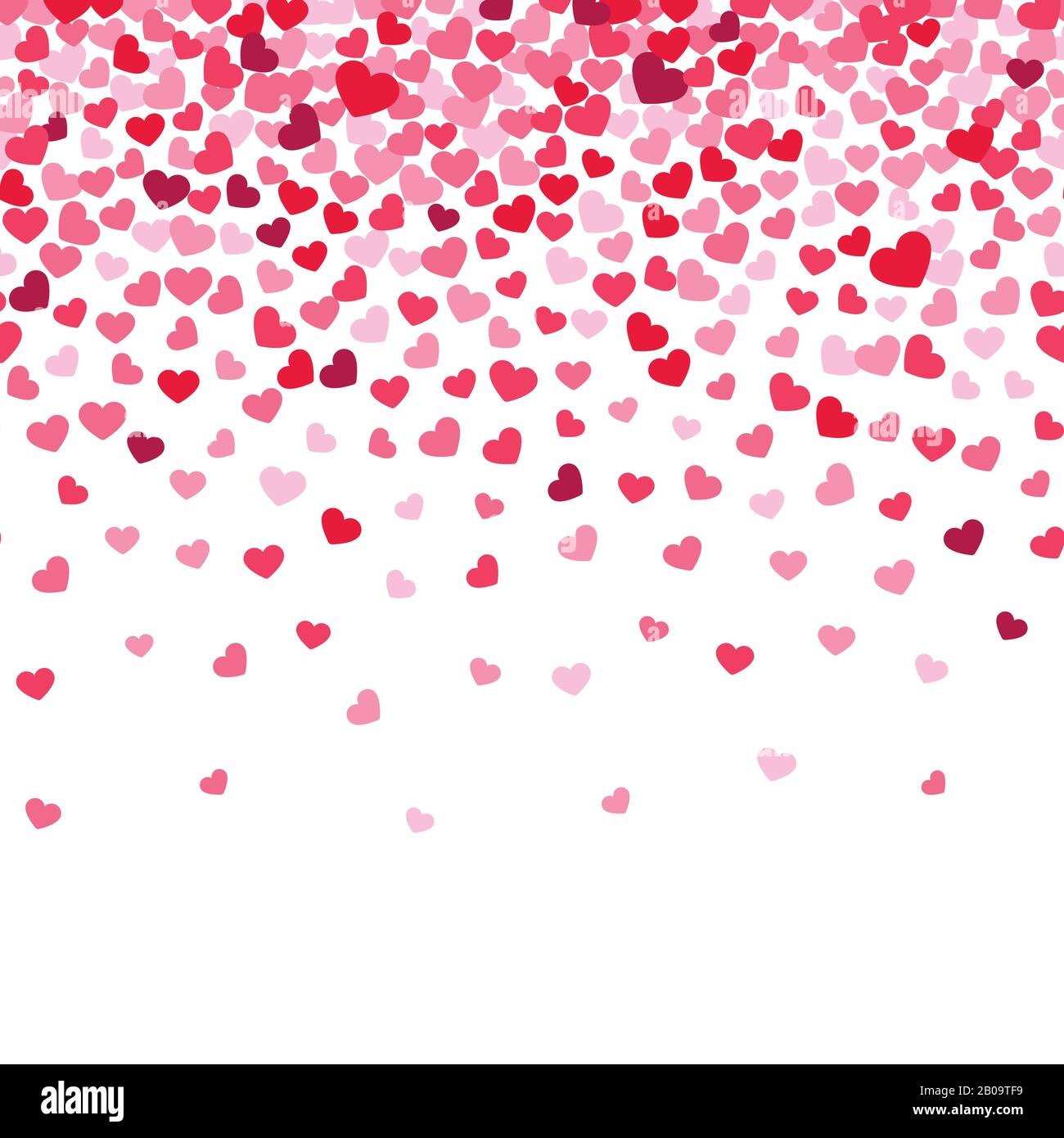 Flying heart confetti, valentines day vector background, romantic love ...