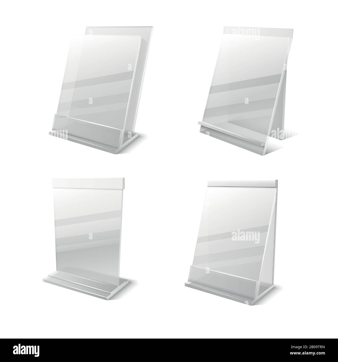 Business information transparent plexiglass empty holders vector set ...