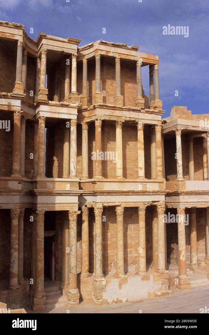 LIBYA, NEAR TRIPOLI, SABRATHA, ROMAN THEATRE (2ND CENTURY AD Stock Photo - Alamy
