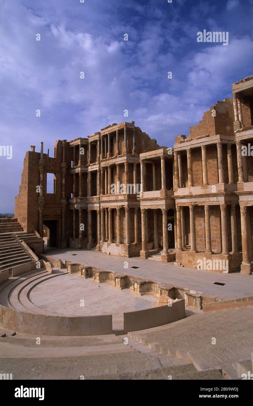 LIBYA, NEAR TRIPOLI, SABRATHA, ROMAN THEATRE (2ND CENTURY AD Stock Photo - Alamy