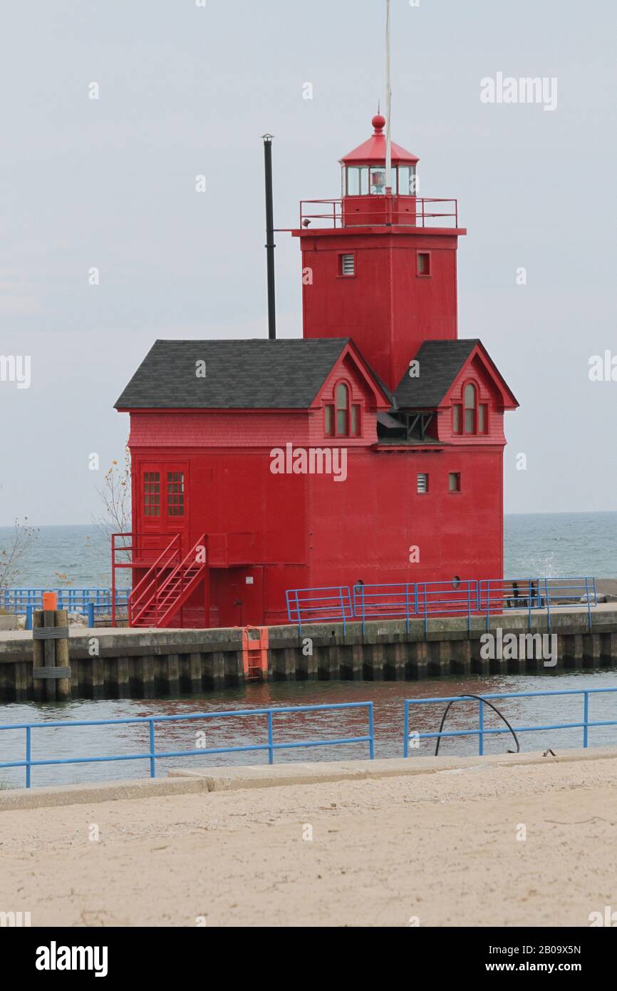 Holland Michigan Lighthouse Big Red Stock Photo - Alamy