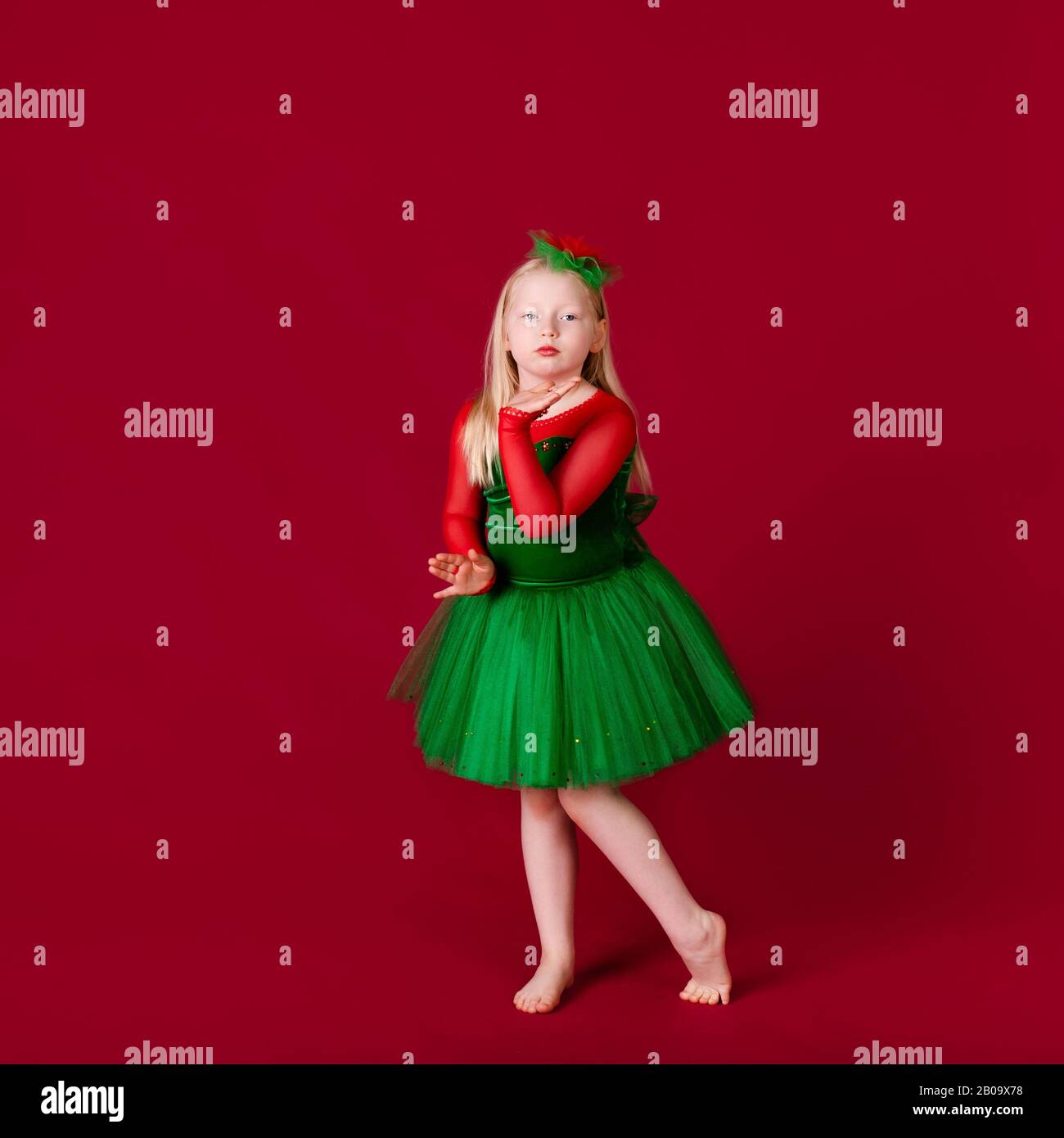 Kid dancer satisfied with concert outfit. Kids fashion. Kid fashionable ...