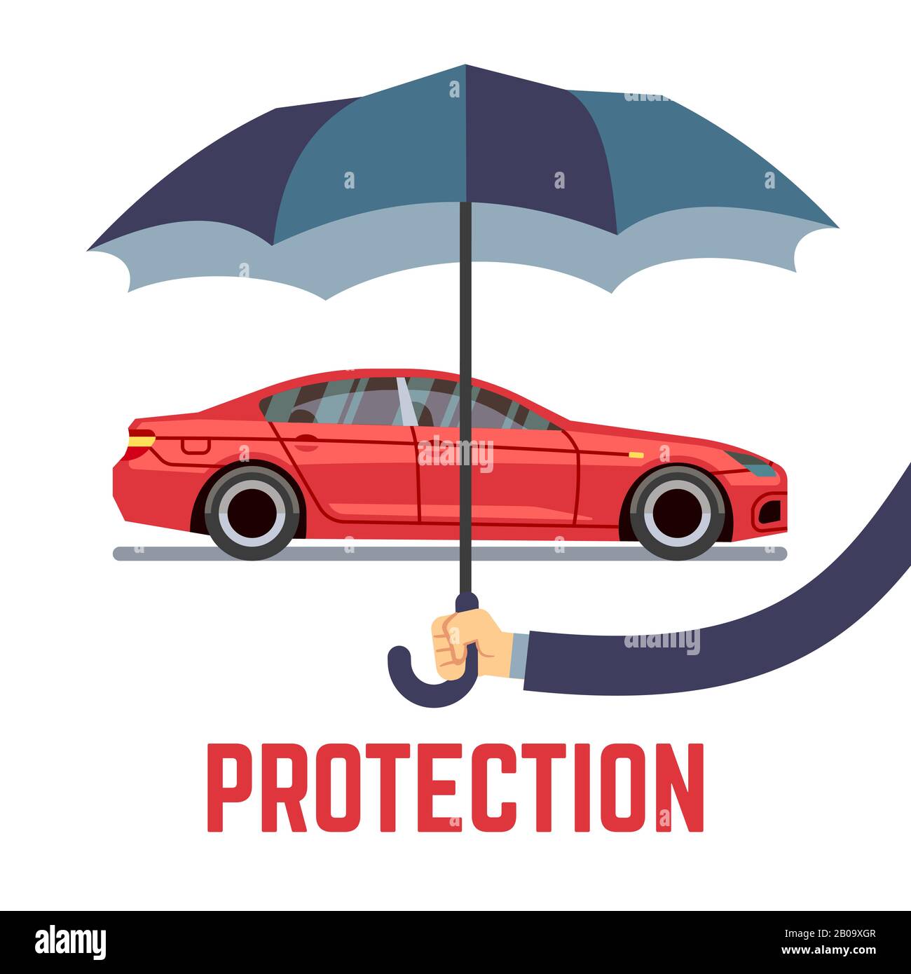 Car insurance vector concept with hand holding umbrella. Insurance ...