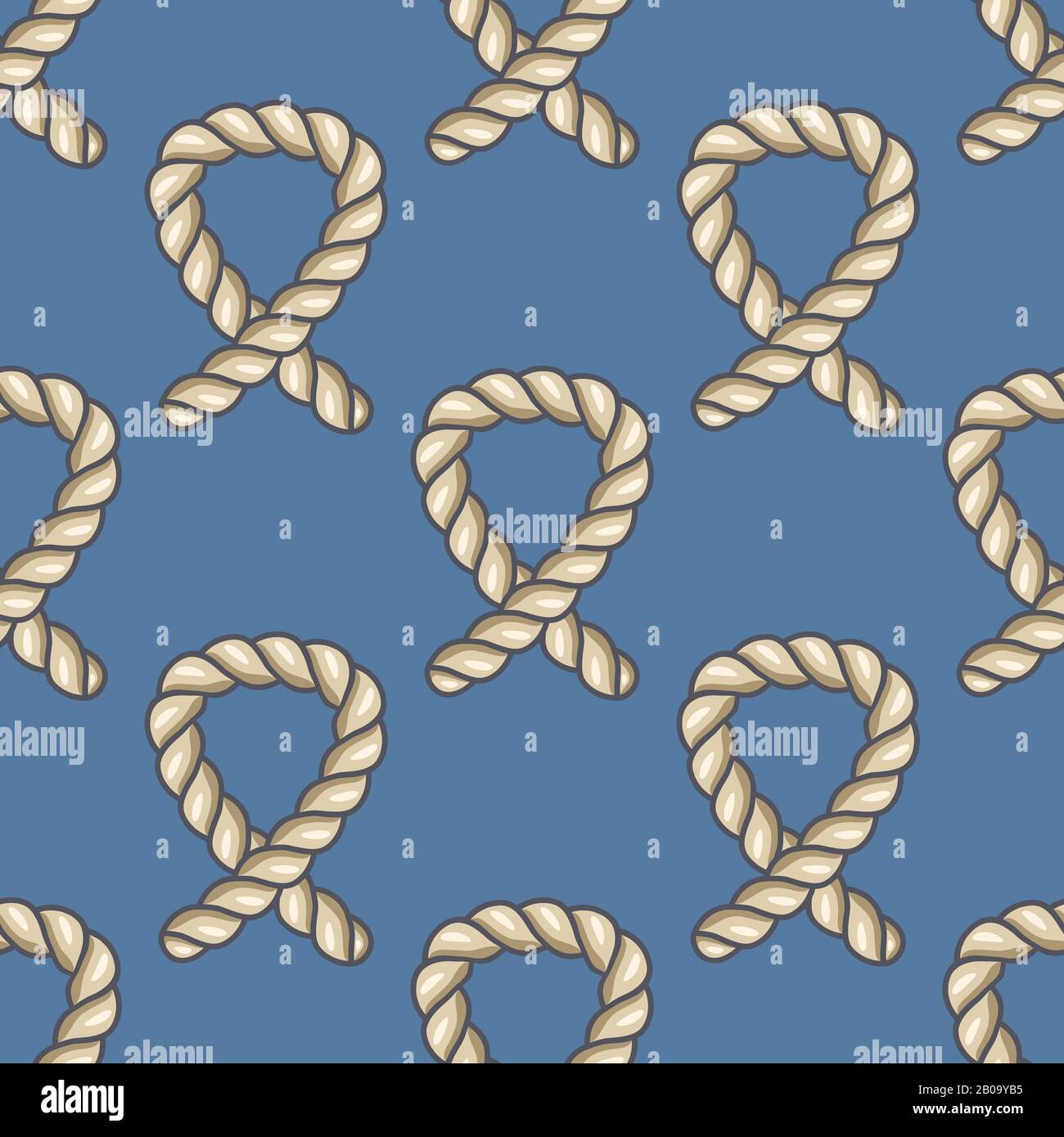 Marine ropes vector seamless pattern. Background with nautical rope ...