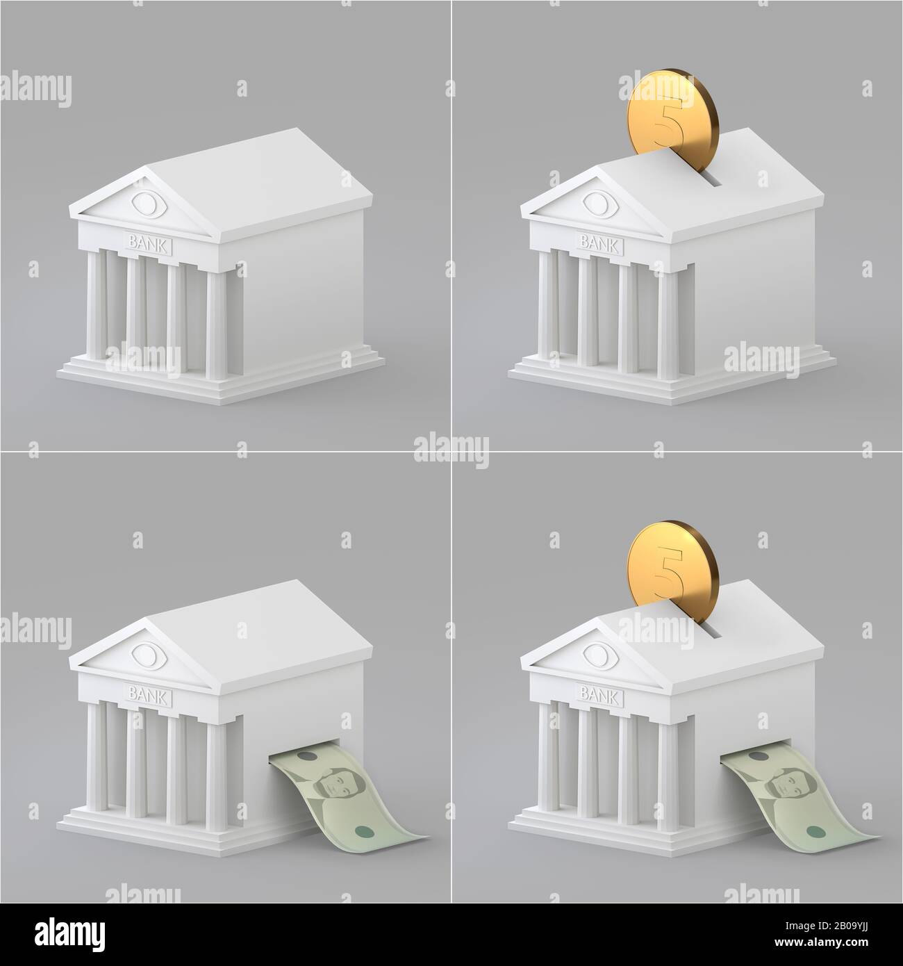 Coin dollar bank building hi-res stock photography and images - Alamy