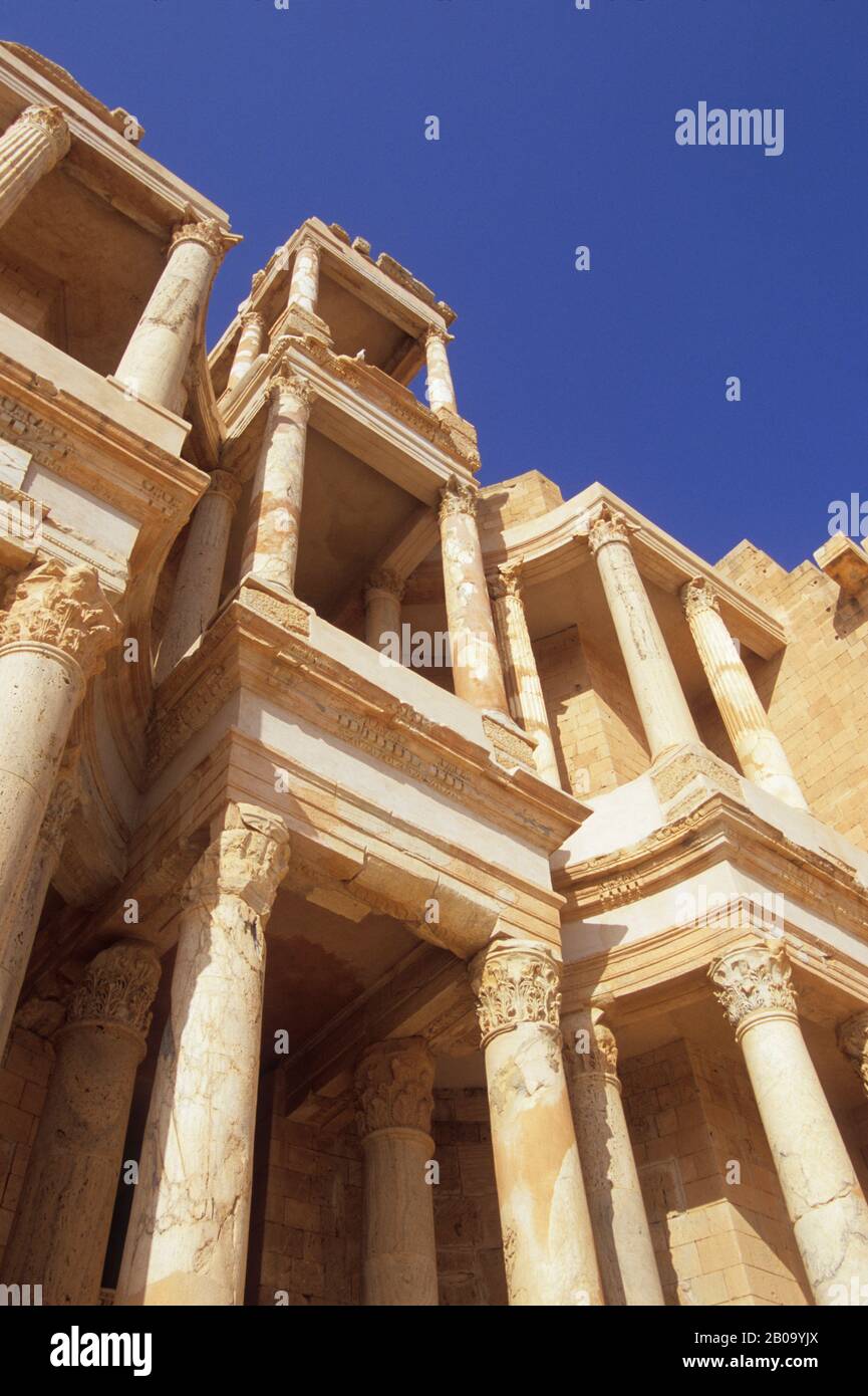 LIBYA, NEAR TRIPOLI, SABRATHA, ROMAN THEATRE (2ND CENTURY AD Stock Photo - Alamy