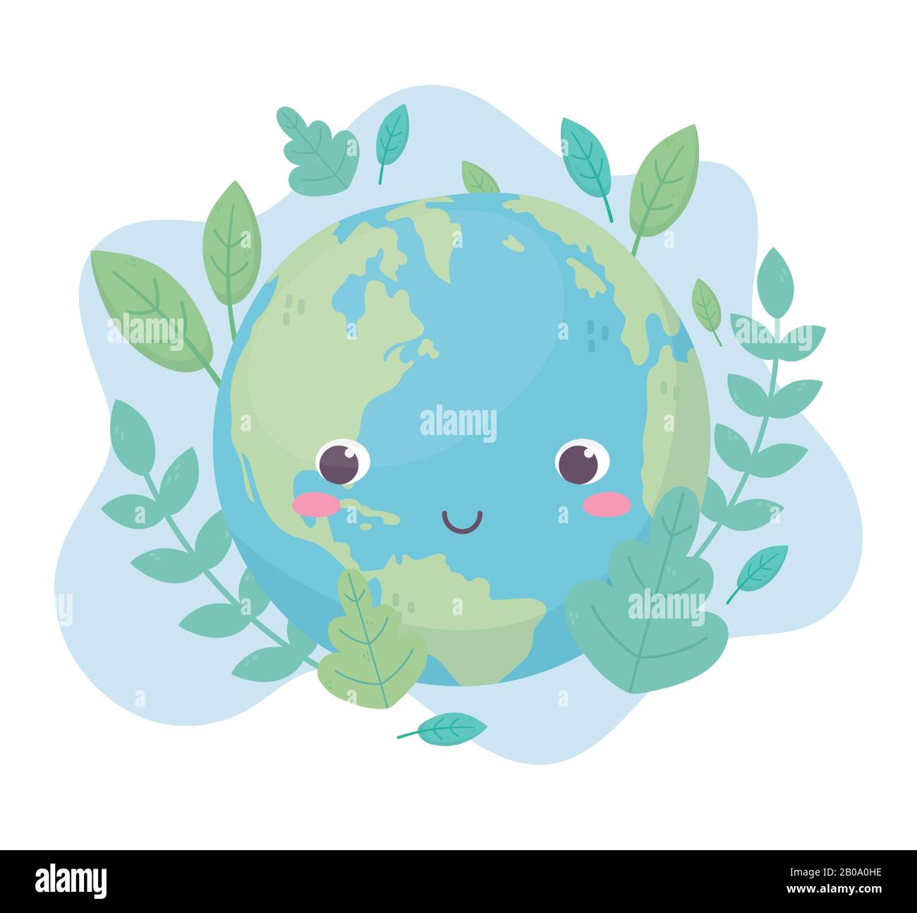 world leaves foliage environment ecology cartoon design vector ...
