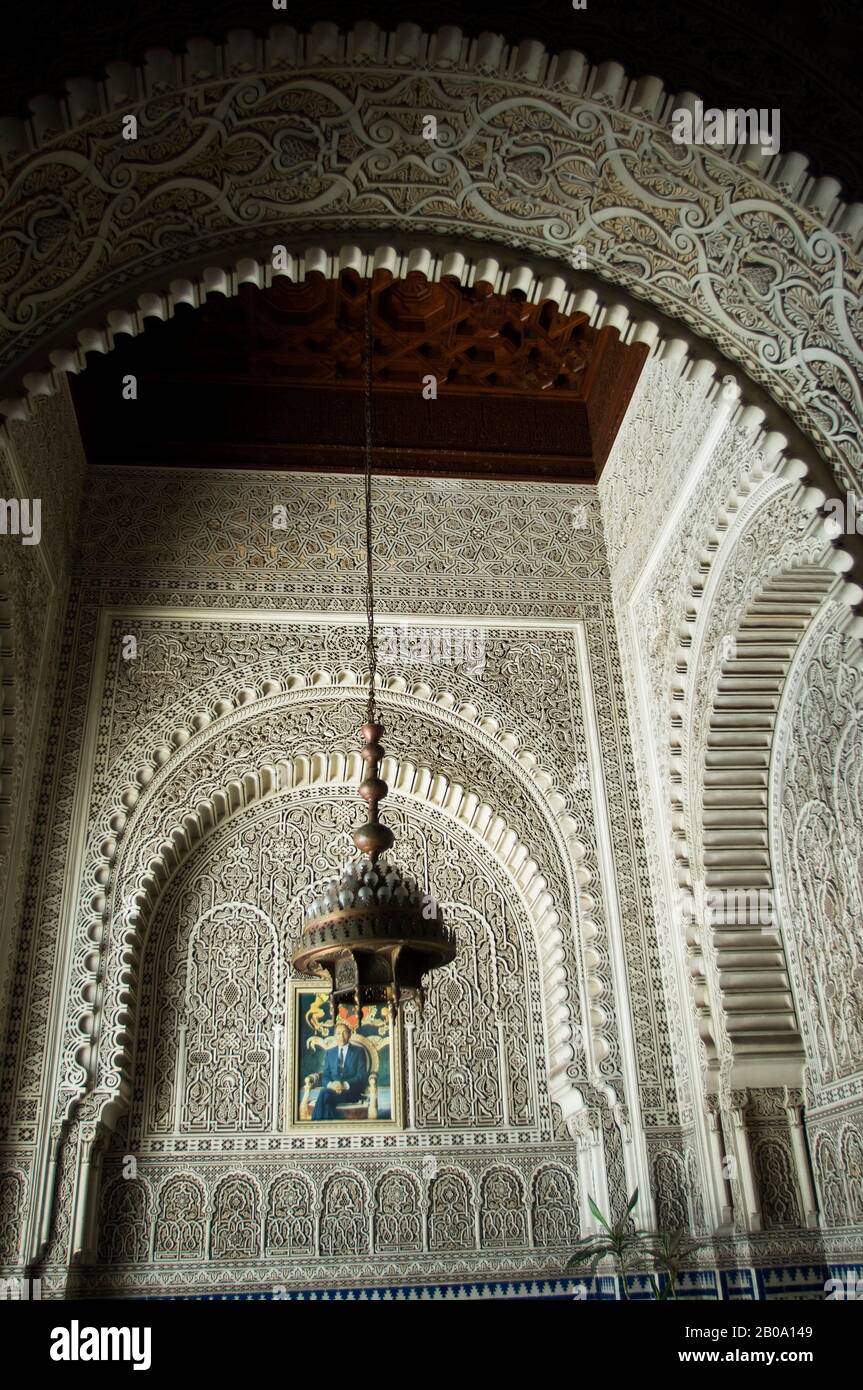 MOROCCO, CASABLANCA, FORMER PALACE, MOORISH ARCHITECTURE Stock Photo ...