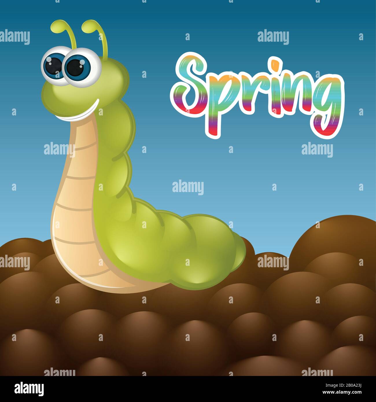Cartoon of a cute happy worm Stock Vector Image & Art - Alamy