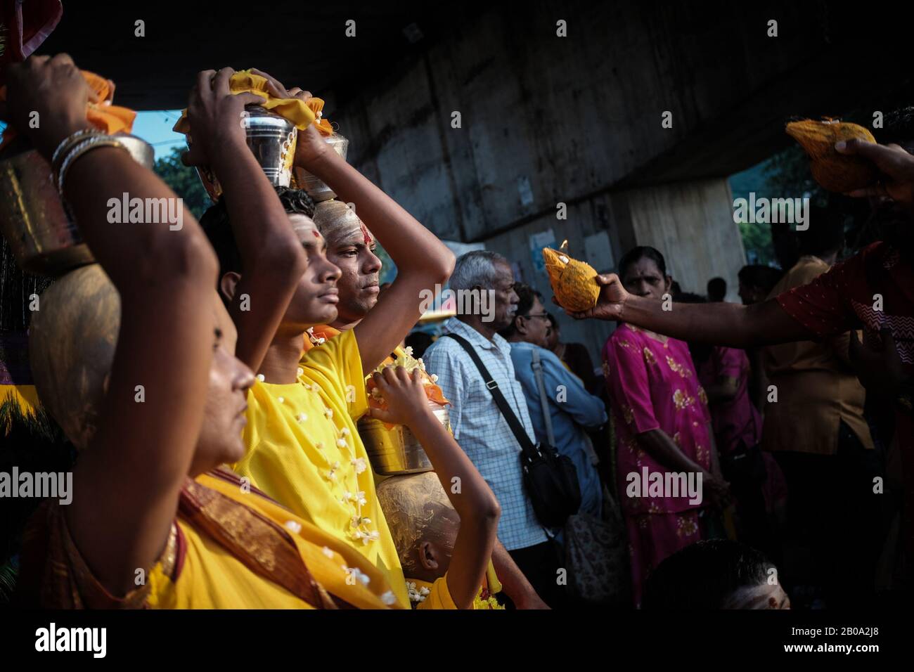 February 8, 2020, Gombak, Selangor, Malaysia: A group of devotees being ...