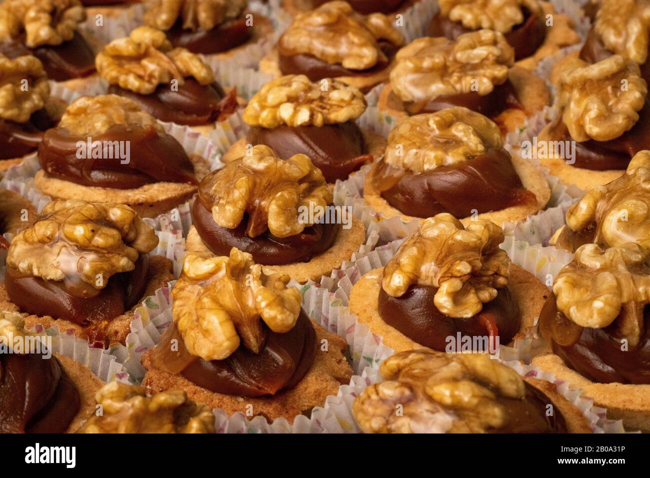 Pastries with caramel and nuts Stock Photo - Alamy