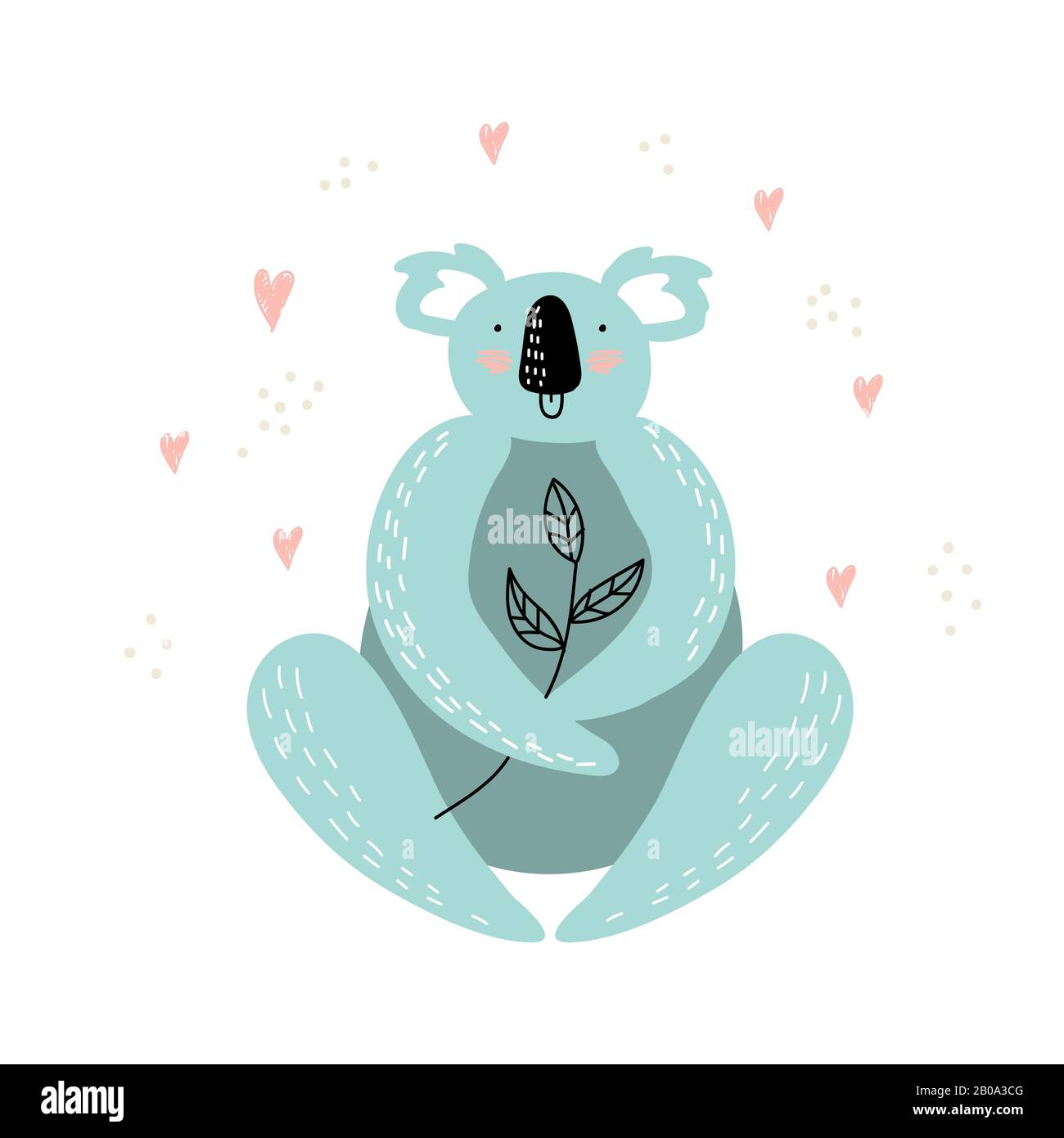 Cute cartoon koala print for baby party Stock Vector Image & Art - Alamy