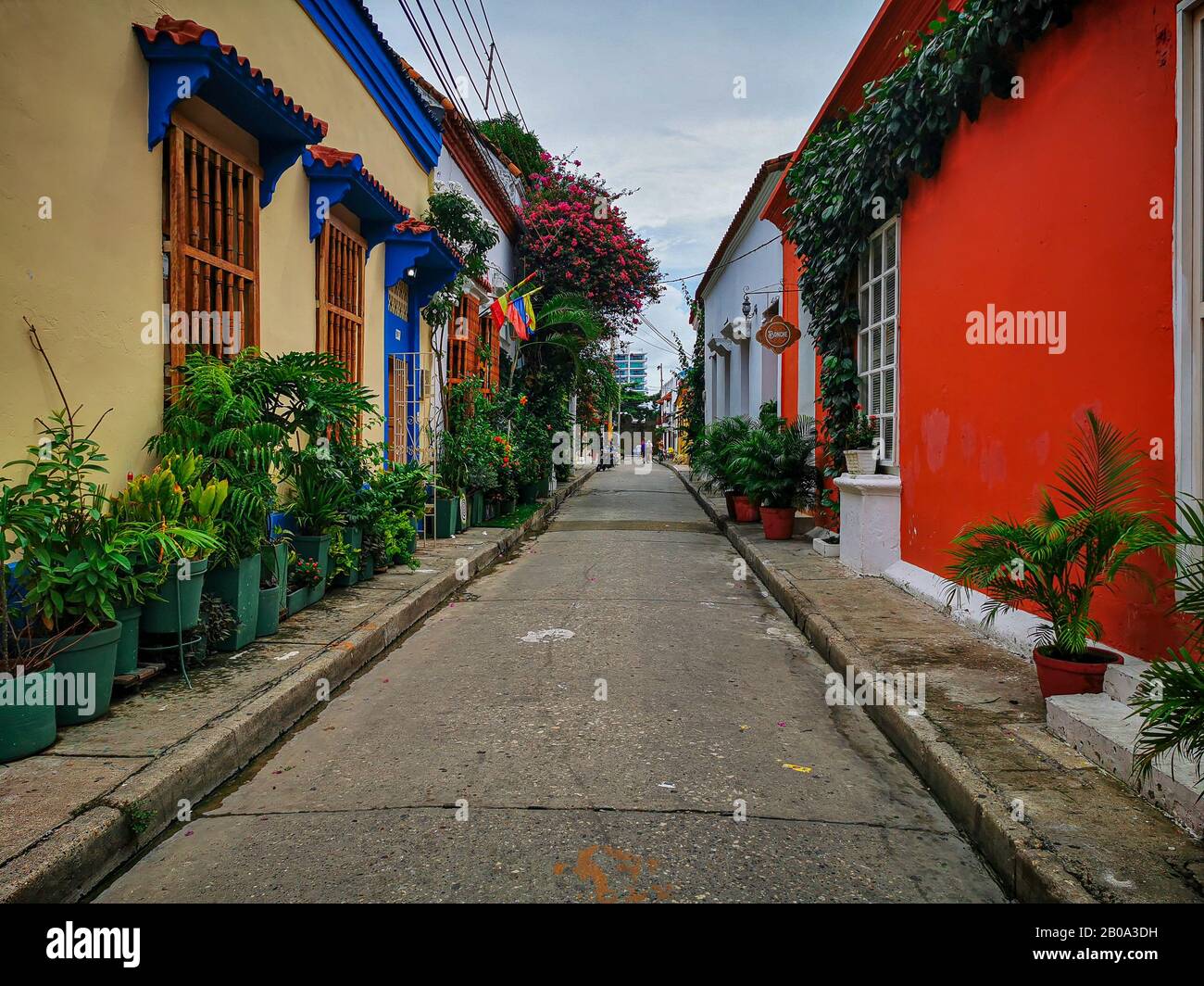 Streets of the Getsemani neighborhood of Cartagena, Colombia Stock ...