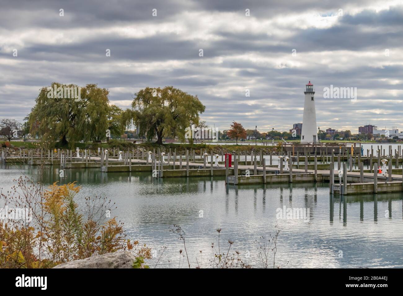 Milliken State Park Lighthouse, Detroit Michigan, USA Stock Photo - Alamy