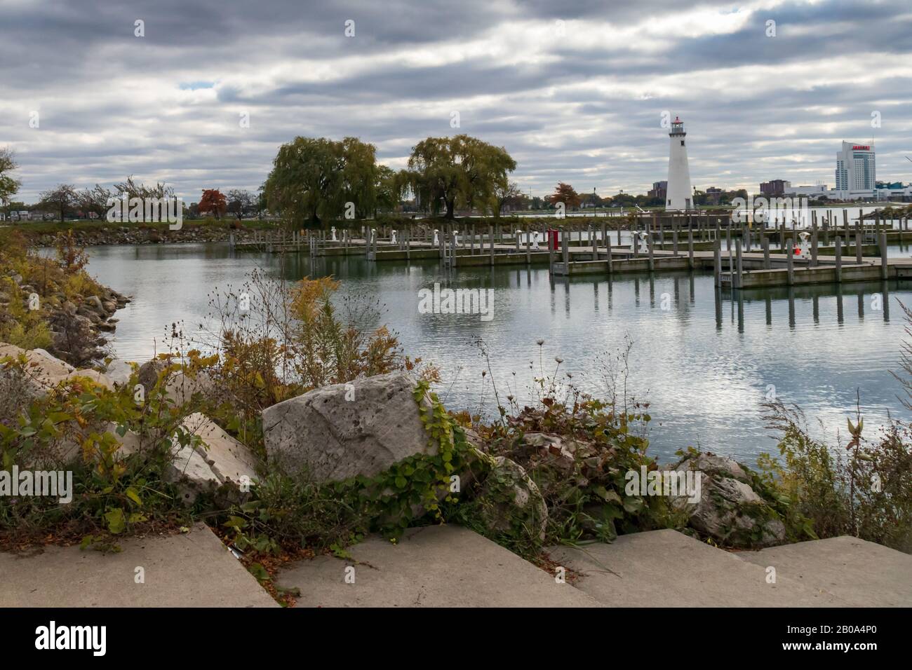 Milliken State Park Lighthouse, Detroit Michigan, USA Stock Photo - Alamy