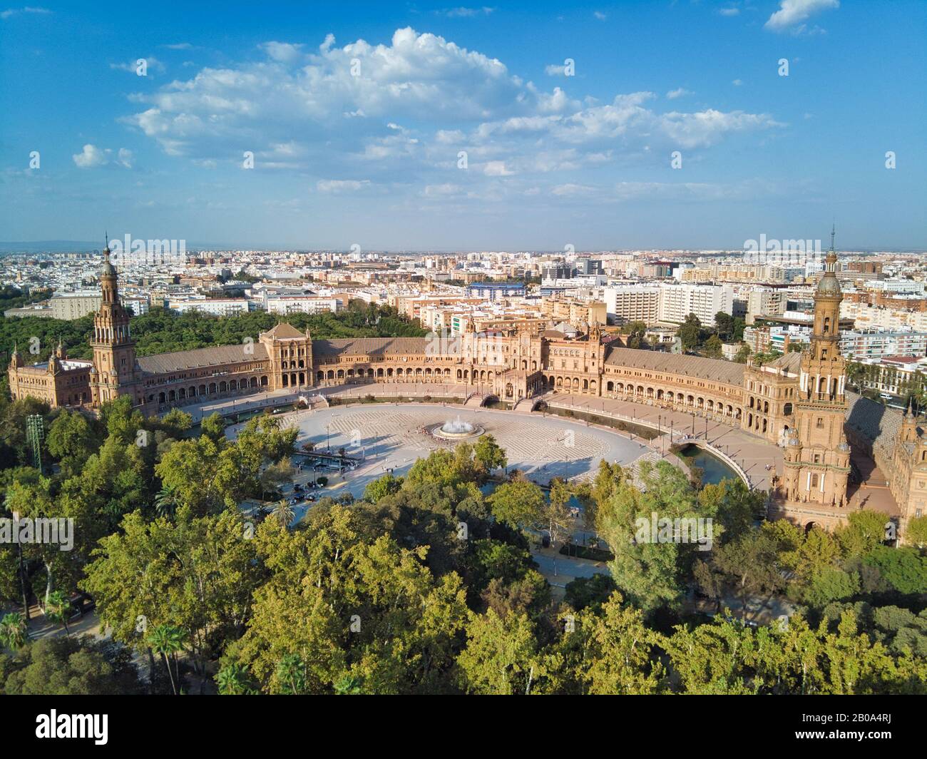 Aerial View Of Plaza De Espana In Seville Spain Stock Photo - Alamy
