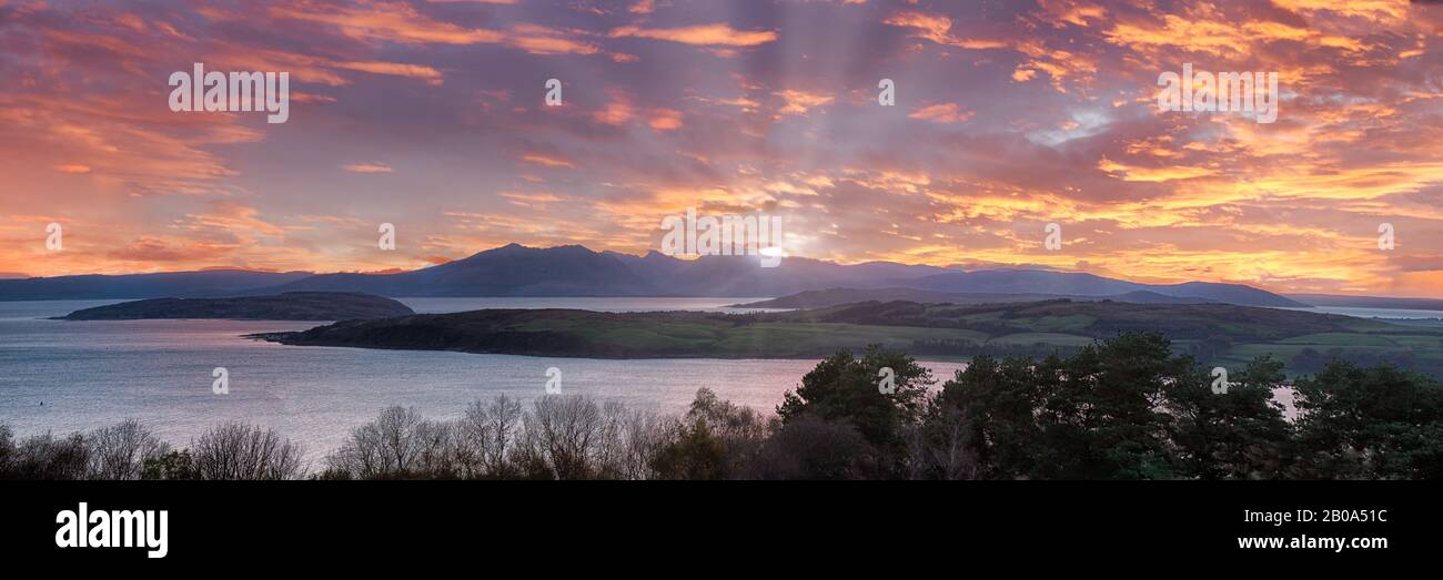 From above largs golf club on Routenburn Road is sunset on Majestic ...