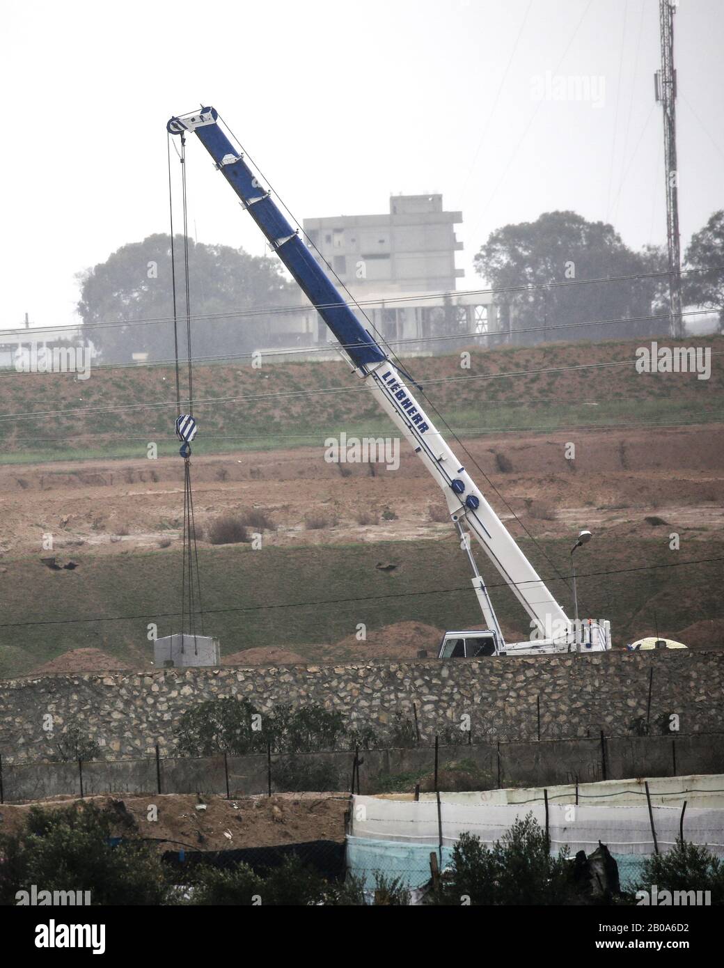 A picture taken in Rafah in the southern Gaza Strip at the border with ...
