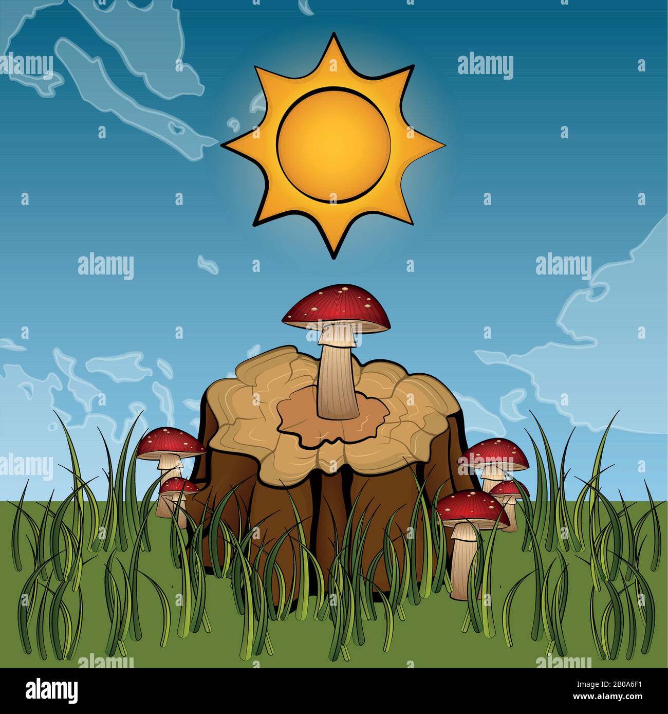 Beautiful spring landscape cartoon Stock Vector Image & Art - Alamy