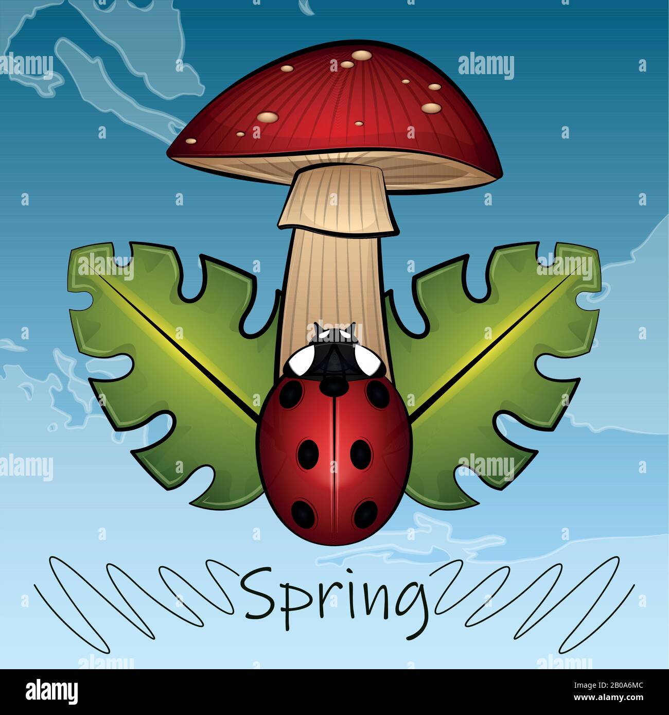 Ladybird on the leaf Stock Vector Images - Alamy
