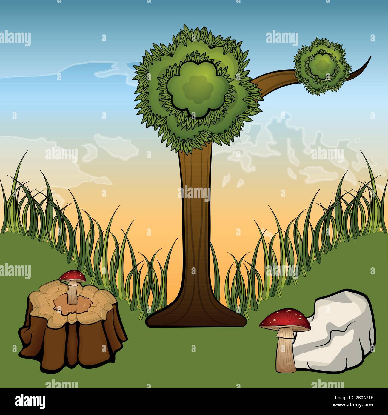 Beautiful spring landscape cartoon Stock Vector Image & Art - Alamy