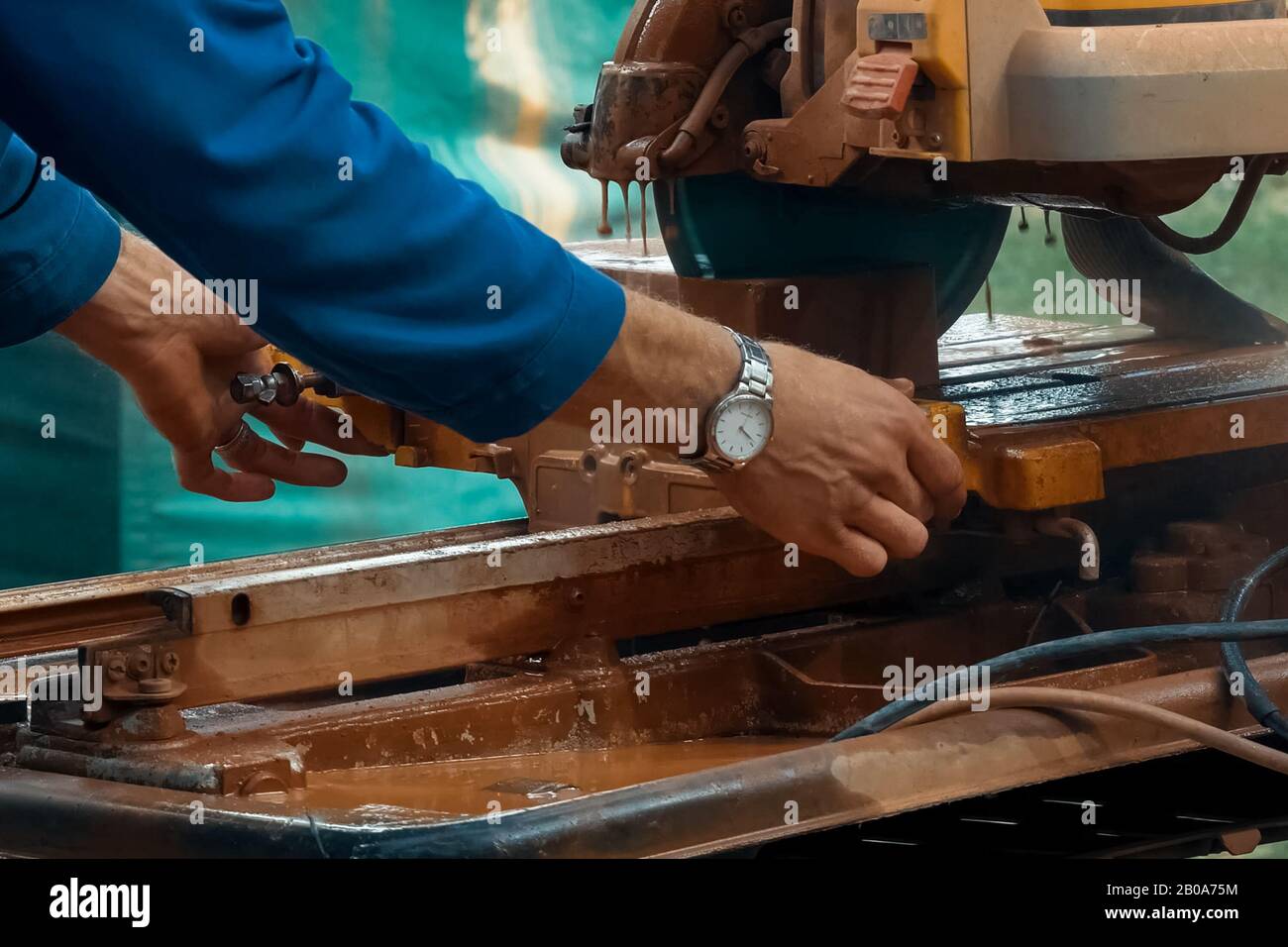 Measuring and marking bricks during the construction of the house Stock ... Measuring and marking bricks during the construction of the house Stock ...