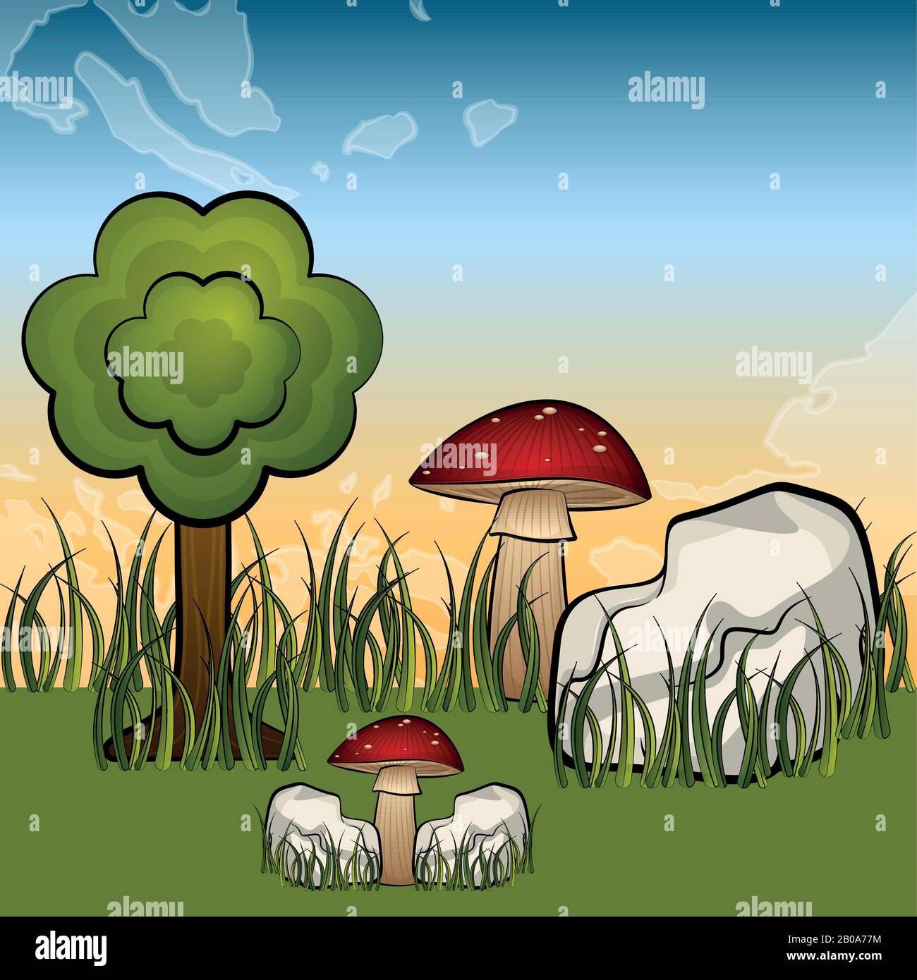 Beautiful spring landscape cartoon Stock Vector Image & Art - Alamy