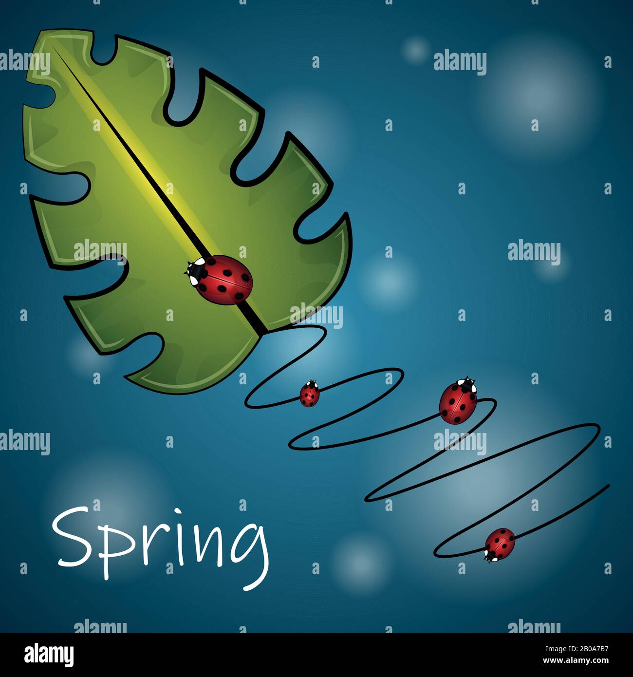 Ladybugs on a leaf Stock Vector Image & Art - Alamy