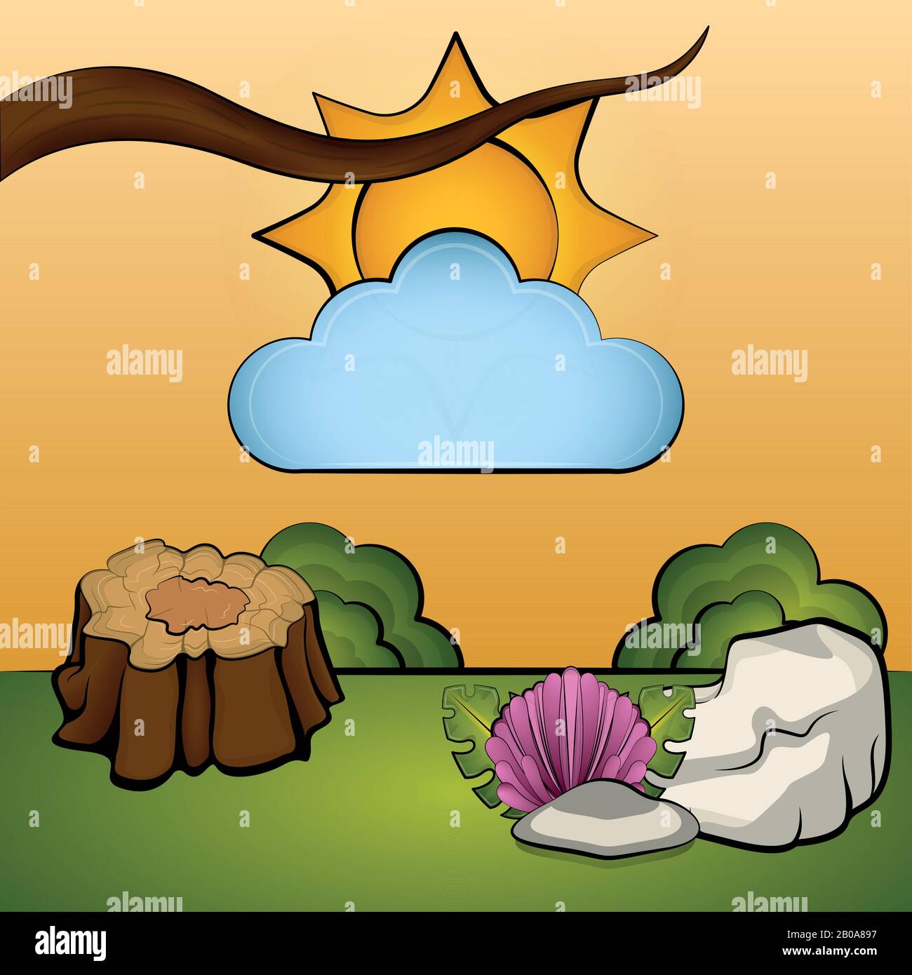 Beautiful spring landscape cartoon Stock Vector Image & Art - Alamy