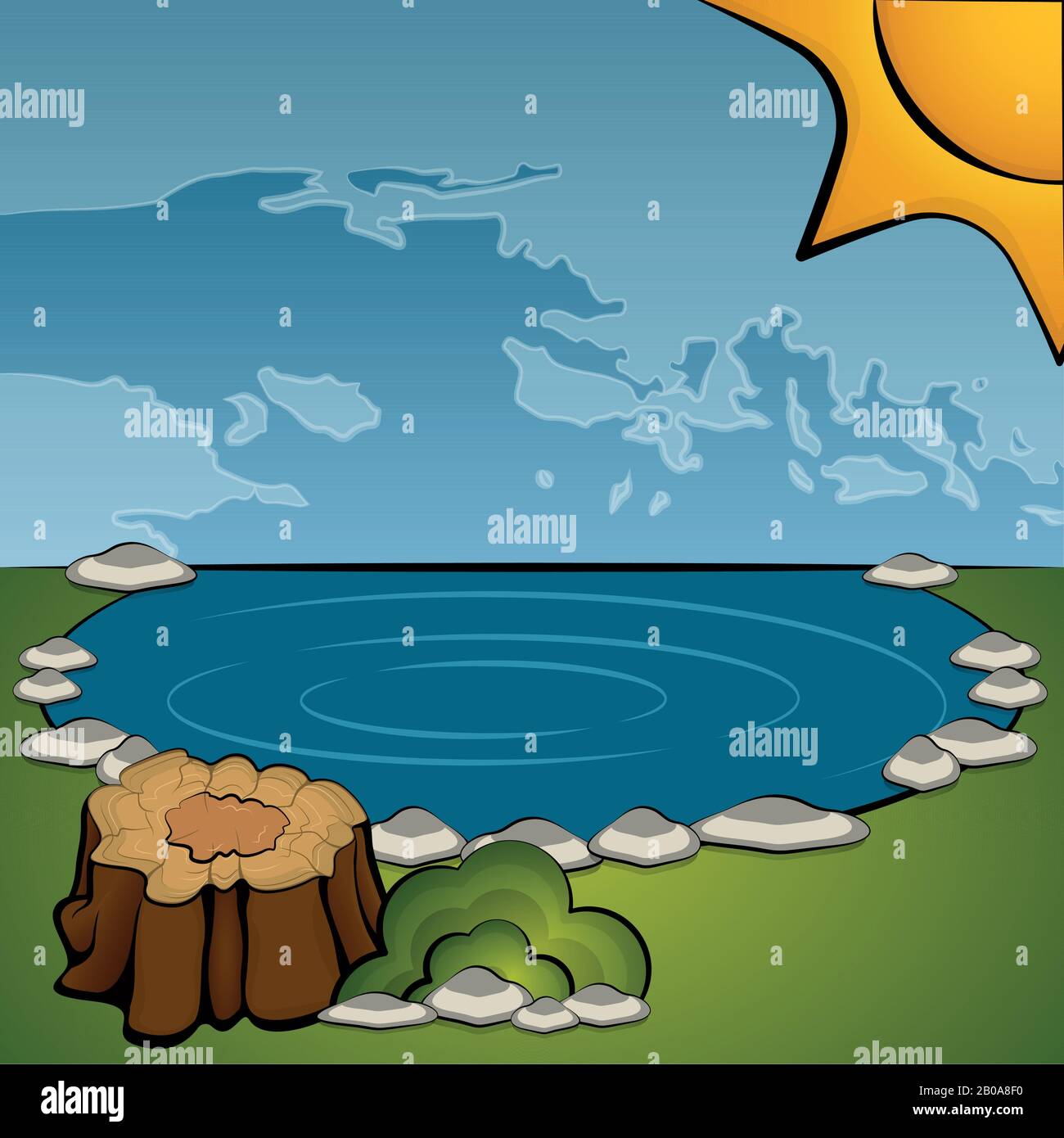 Beautiful spring landscape cartoon Stock Vector Image & Art - Alamy