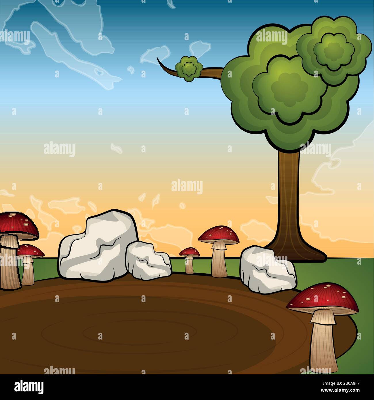 Beautiful spring landscape cartoon Stock Vector Image & Art - Alamy