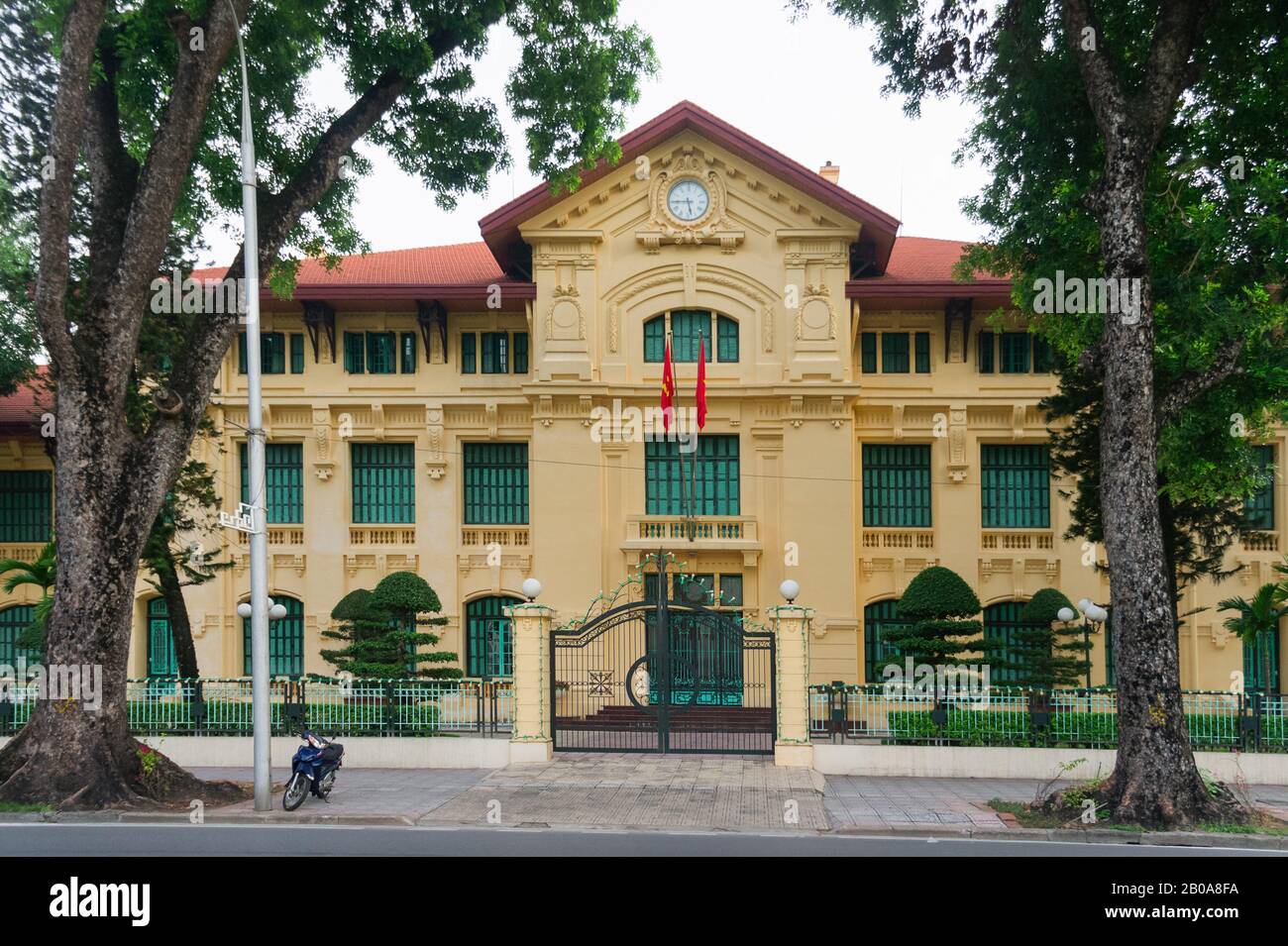 Hanoi, Vietnam Oct 12, 2019. yellow building near the presidential ...