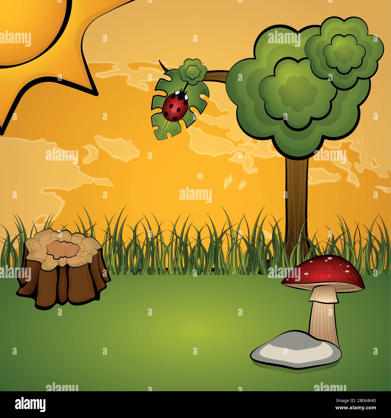 Beautiful spring landscape cartoon Stock Vector Image & Art - Alamy