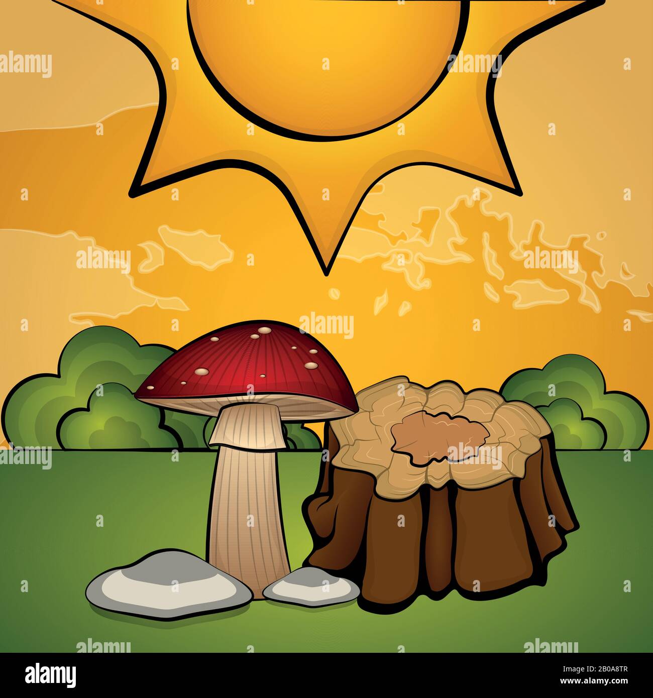 Beautiful spring landscape cartoon Stock Vector Image & Art - Alamy