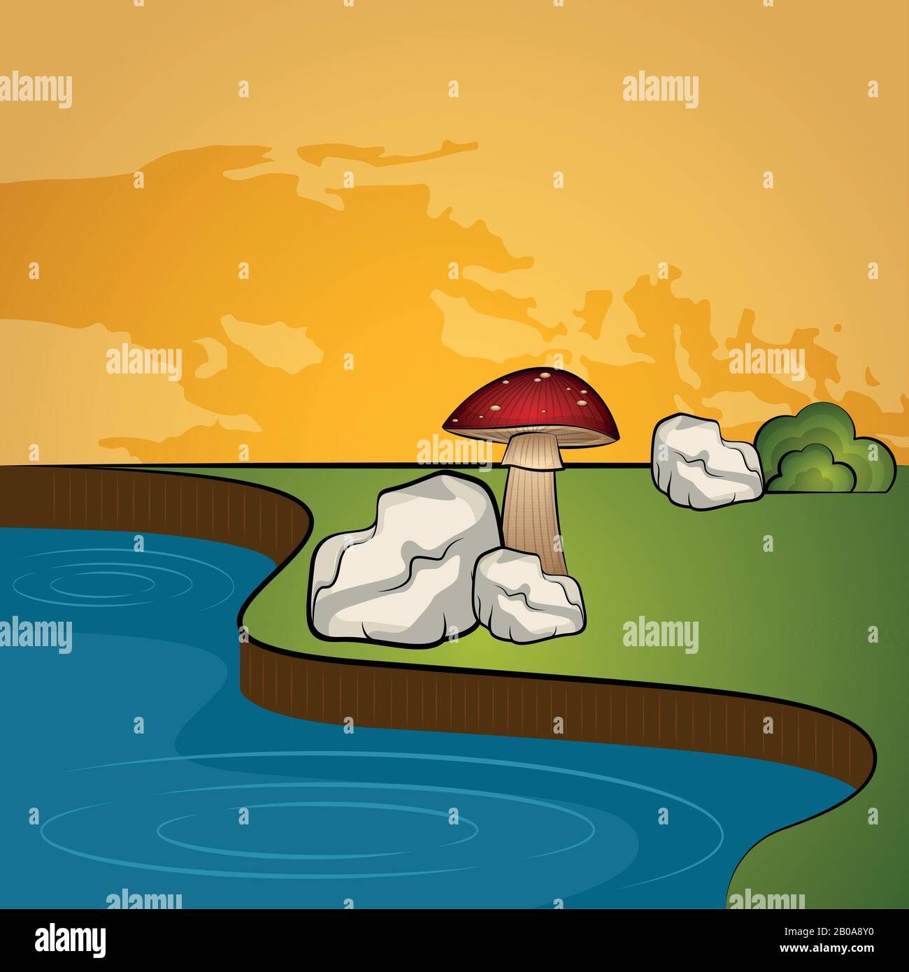 Beautiful spring landscape cartoon Stock Vector Image & Art - Alamy