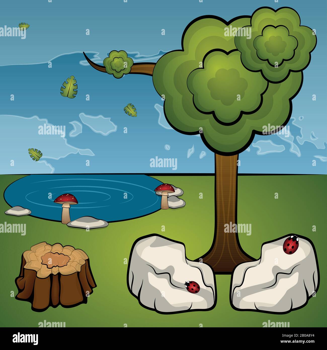 Beautiful spring landscape cartoon Stock Vector Image & Art - Alamy