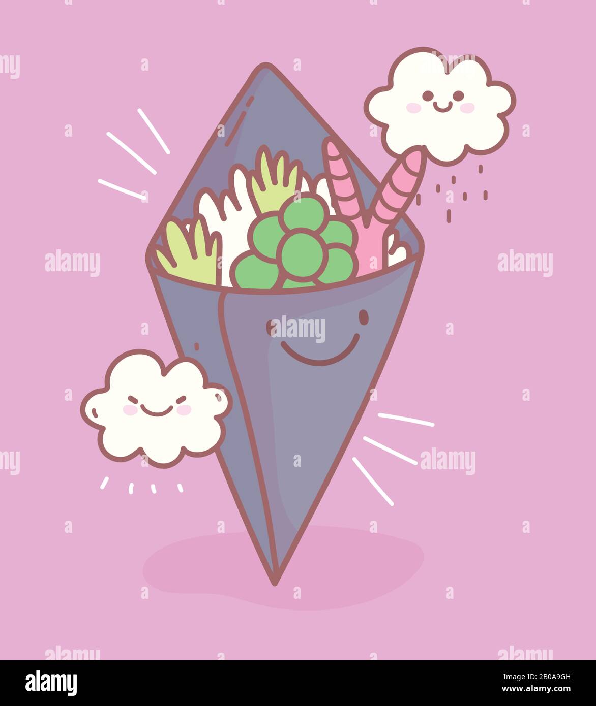 temaki salad fish cartoon food cute vector illustration Stock Vector ...