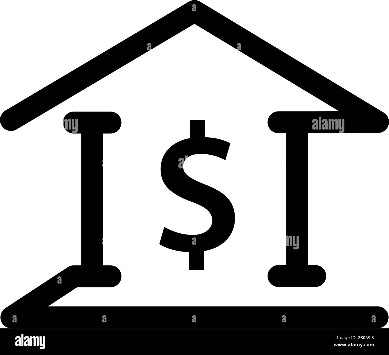 Bank icon vector symbol Black and White Stock Photos & Images - Alamy