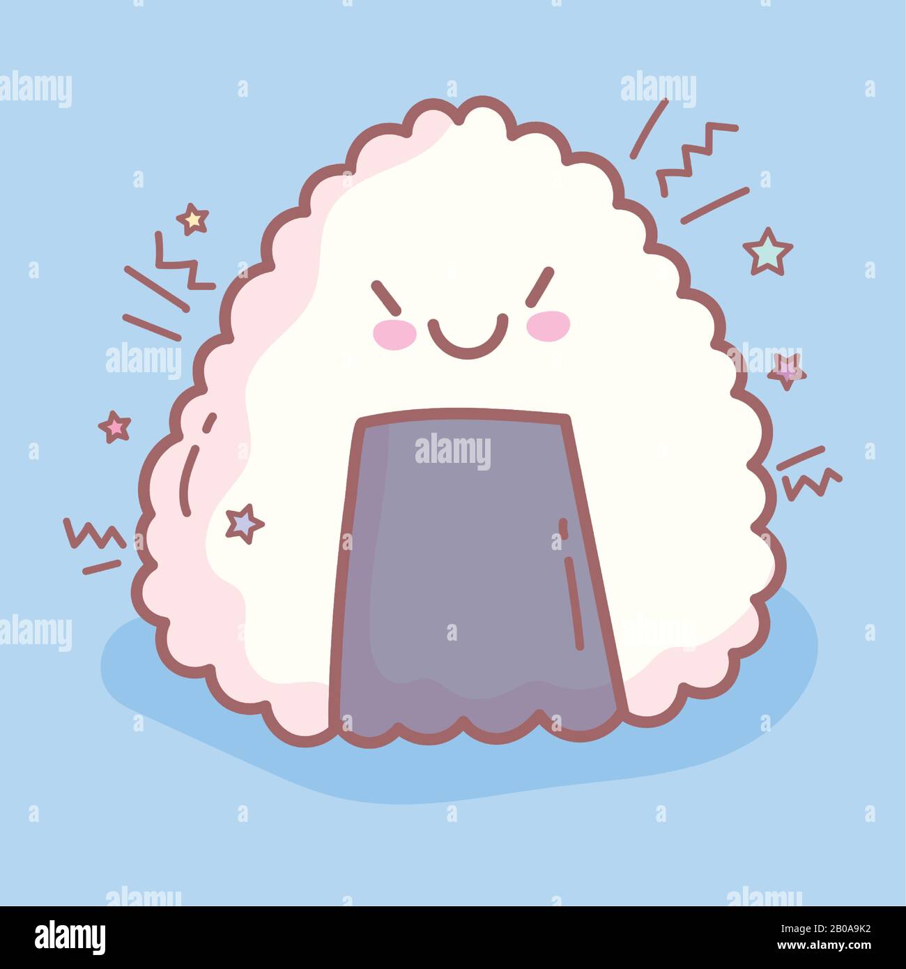 sushi rice japanese cartoon food cute vector illustration Stock Vector ...