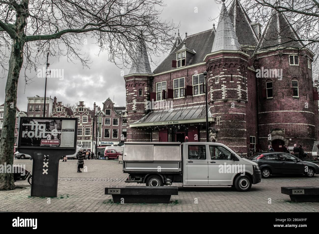 De Waag building on the Nieuwmarkt in Amsterdam the Netherlands Stock ...