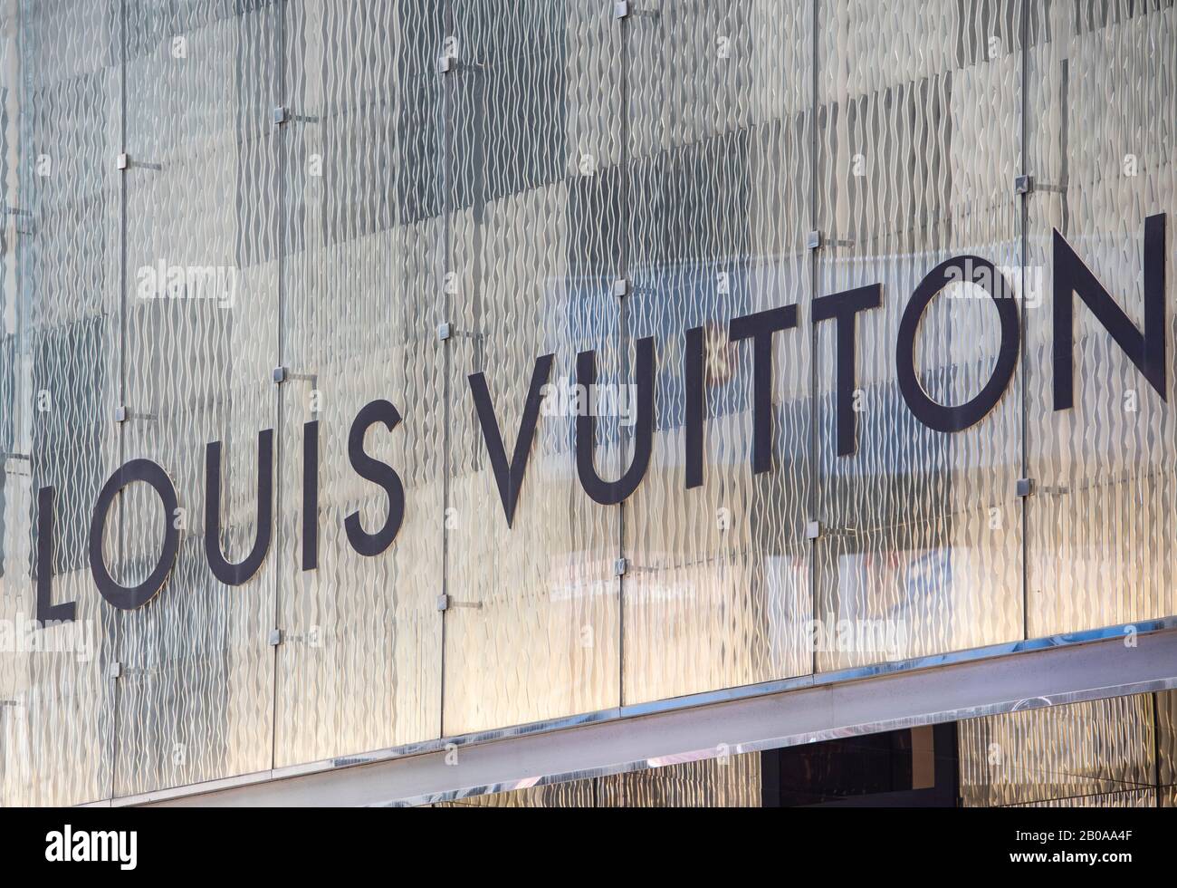 French luxury fashion brand Louis Vuitton store and logo seen in Hong ...