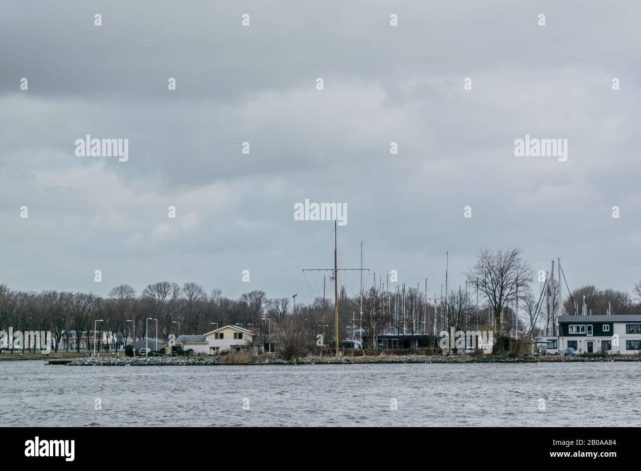 AMSTERDAM, NETHERLANDS - FEBRUARY 2020: The river the IJ in the Dutch ...