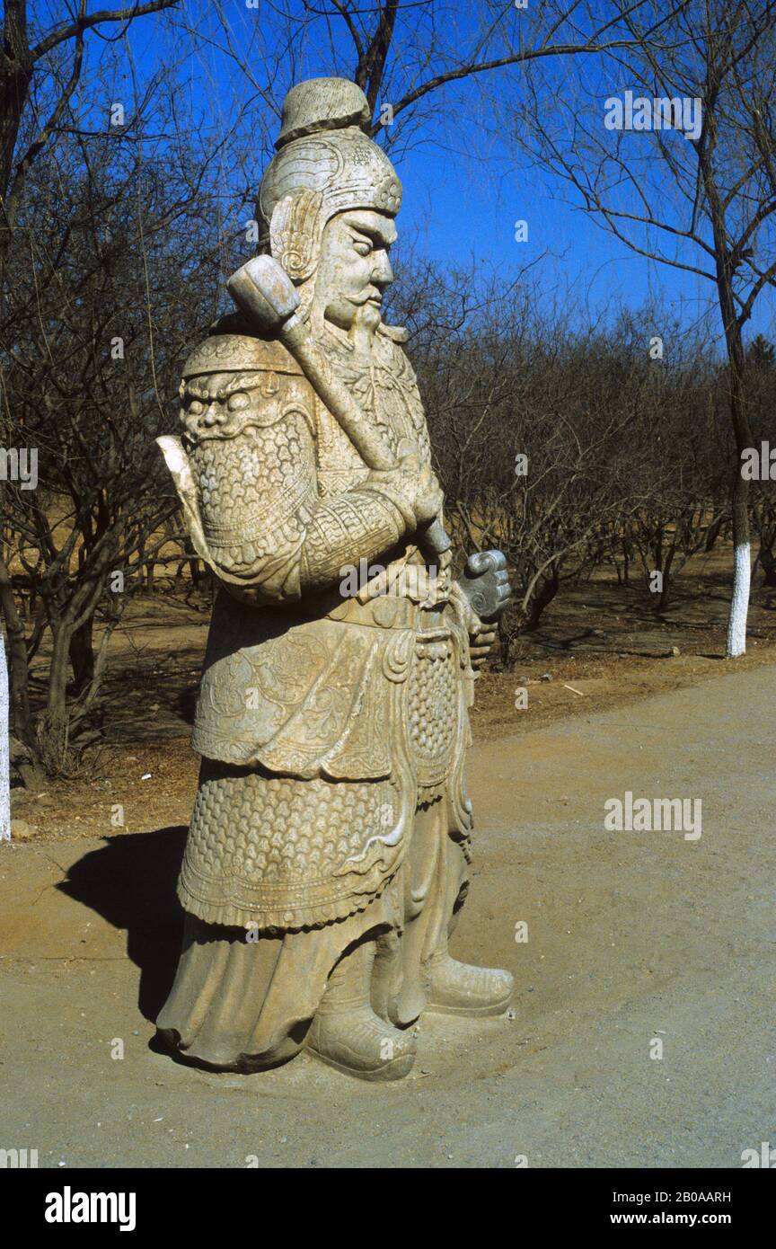 CHINA, NEAR BEIJING, MING TOMBS, SACRED WAY, PASSAGEWAY, STONE STATUE ...
