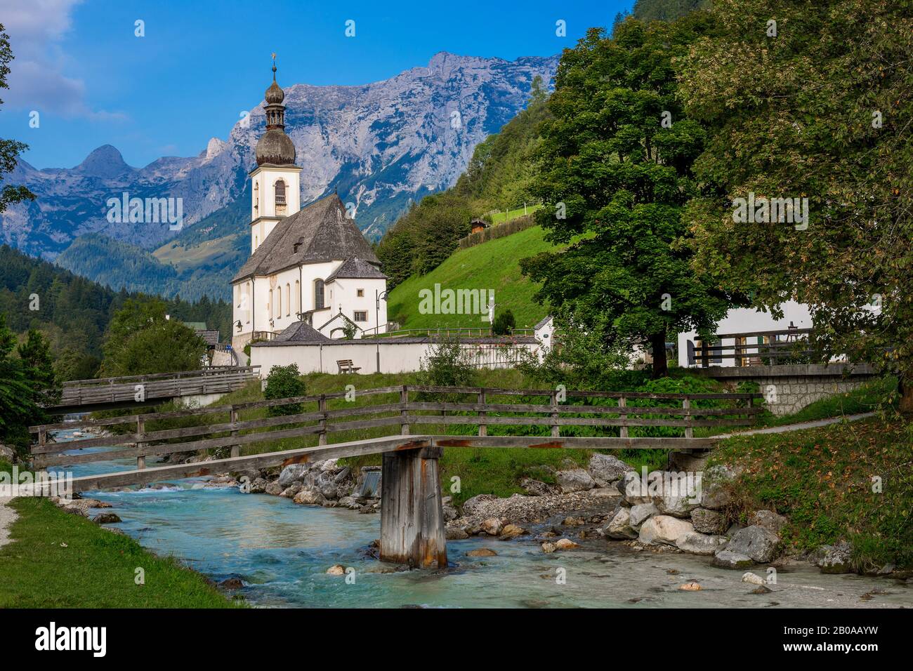 church in Ramsau, Germany, Bavaria, Oberbayern, Upper Bavaria Stock ...