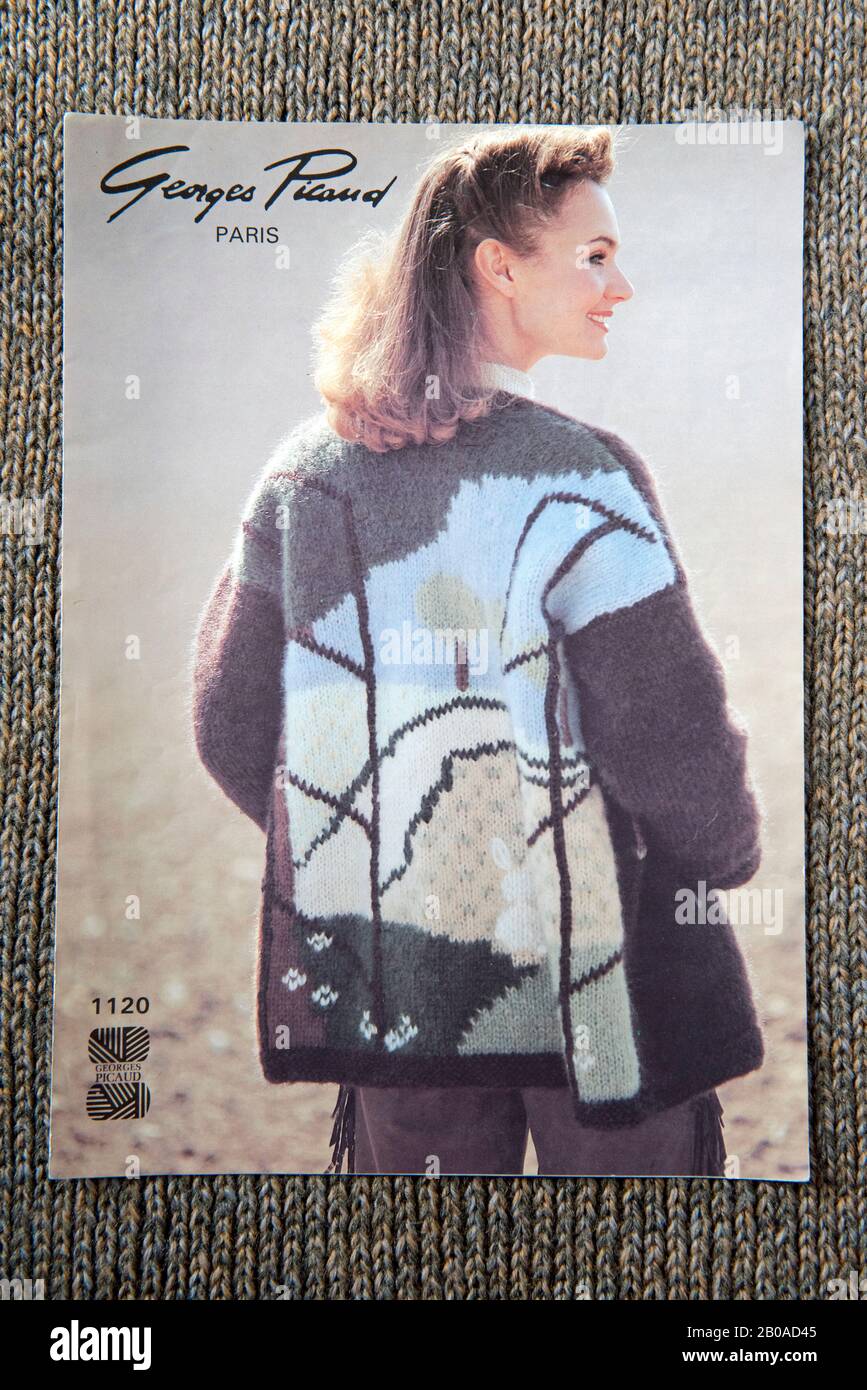 Georges Picaud of Paris knitting pattern showing lady wearing cardigan ...