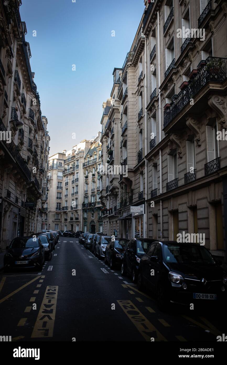 Street views of traditional architecture in Paris, France Stock Photo ...