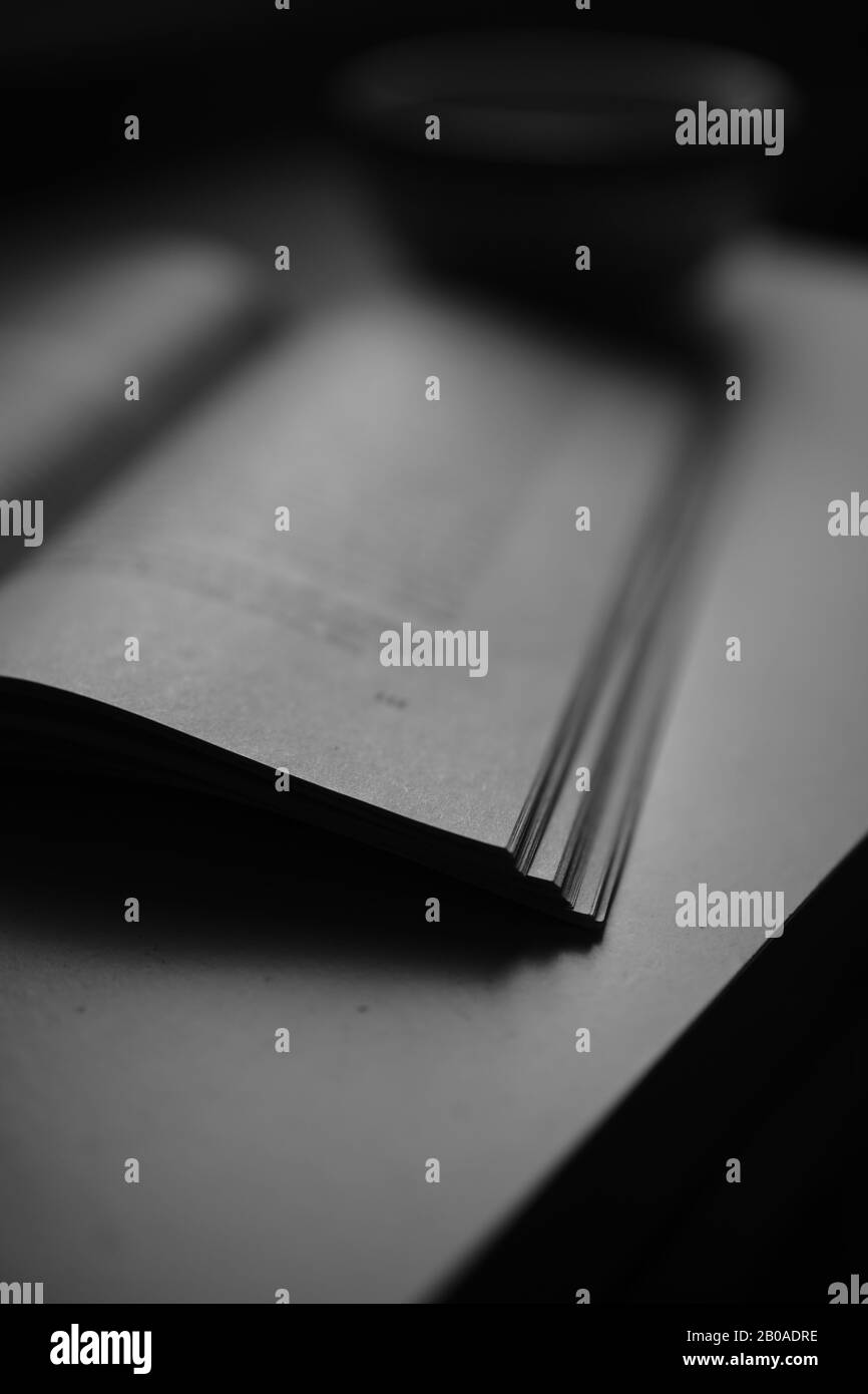 Open book side on Black and White Stock Photos & Images - Alamy
